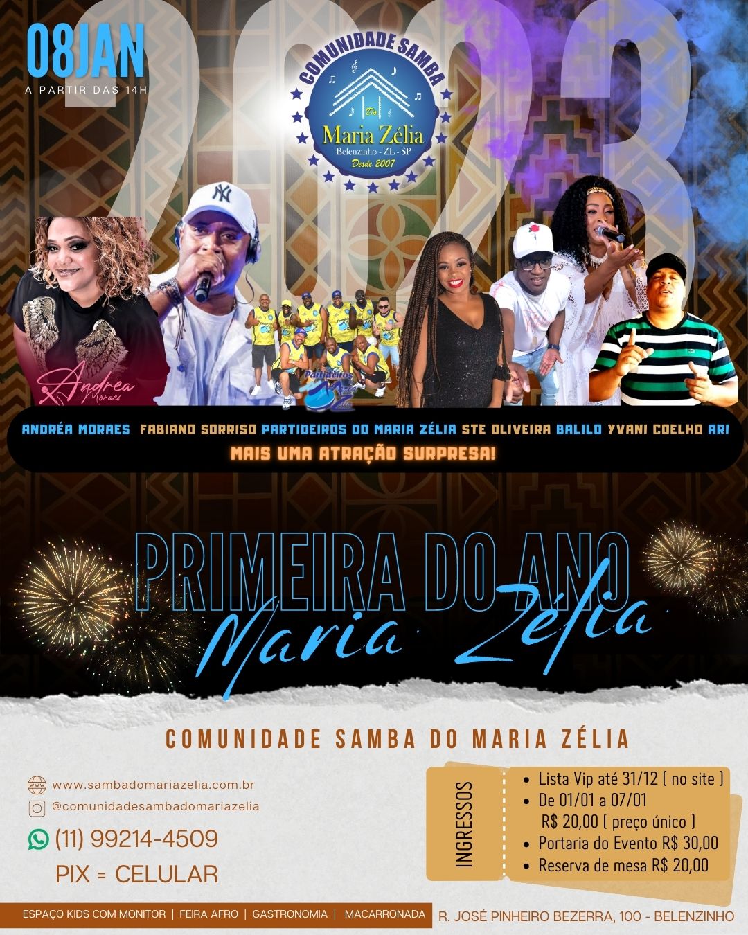 08 de Janeiro 2023 – COMUNIDADE SAMBA DO MARIA ZÉLIA